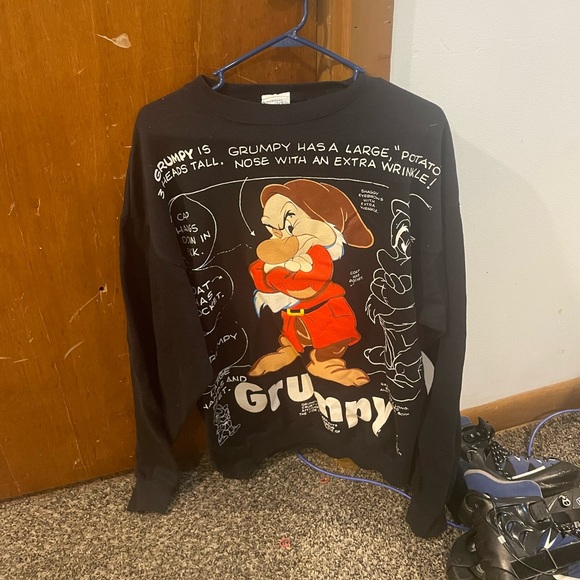 Disney | Sweaters | Walt Disneys Snow White And The Seven Dwarfs Hoodie Grumpy Black Pullover ...